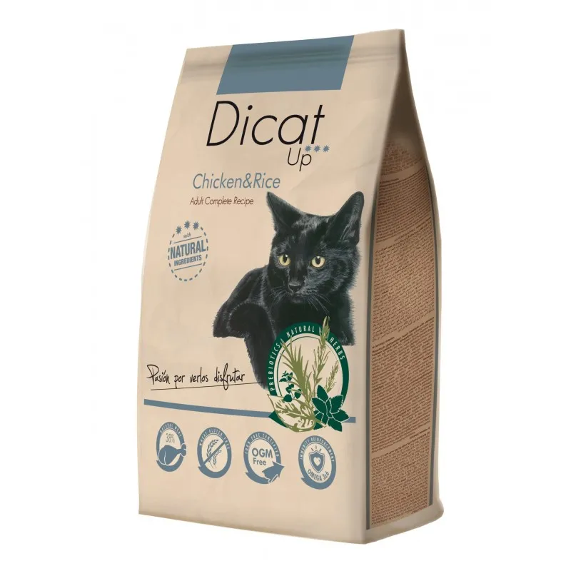Pienso para gatos Adultos Dicat Up Adult Complet Chicken & Rice de Dibaq PESO 14 kg